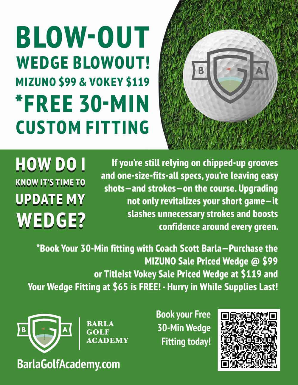 Blow-Out Wedge Blowout! Mizuno $99 or Vokey $119 + FREE 30-Min Custom ...