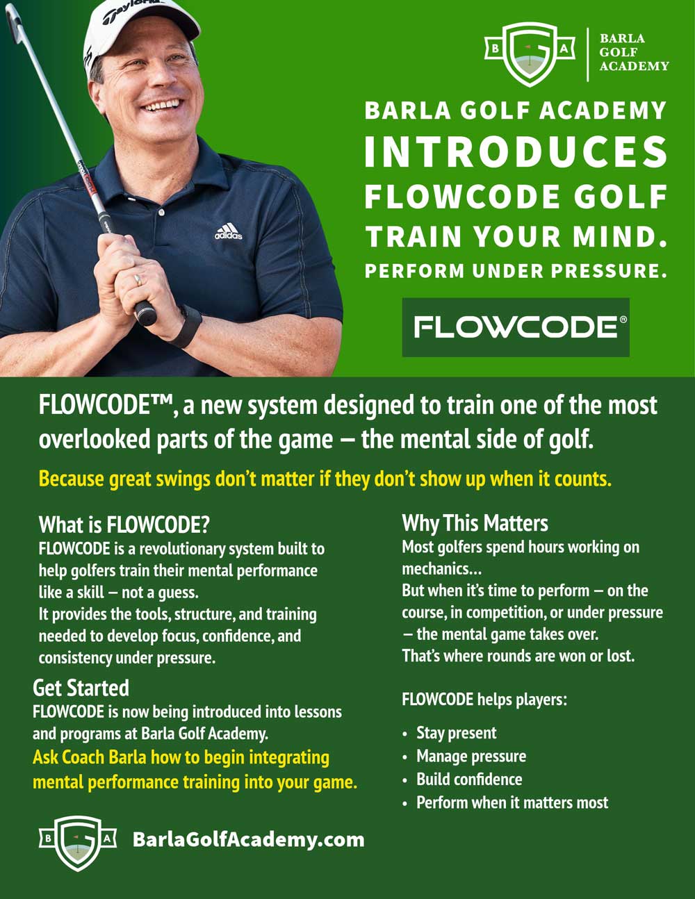 Barla Golf Academy Introduces FLOWCODE™ – Train Your Mind. Perform ...